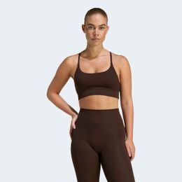 Sport-BH adidas Performance "ADIDAS ALL ME LIGHT SUPPORT RIB BRA LONGLINE", Damen, Gr. S, N-Gr, aurora coffee, Obermaterial: 86% Polyester, 14% Elasthan, BHs Sport-BH