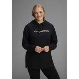 Kapuzensweatshirt Kangaroos, Damen, Gr. 44/46, schwarz, Interlock, Obermaterial: 53% Polyester, 42% Viskose, 5% Elasthan, unifarben, l&auml;ssig geschnitten h&uuml;ftbedeckend, angesetztes B&uuml;ndchen, Sweatshirts Kapuzensweatshirt, aus weichem Scuba mit glatter Innenseite