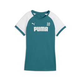 T-Shirt Puma "SPORT RINGERTEE", Damen, Gr. XL, emerald ice, Jersey, Obermaterial: 100% Baumwolle, unifarben, slim fit normal, Rundhals, Shirts T-Shirt, Slim Fit Passform, Kurzarm, Rundhalsausschnitt