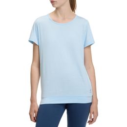 T-Shirt Energetics "DA.-T-SHIRT JEWEL SHORT SLEEVE W", Damen, Gr. S, 925 melange, blau lig, Jersey, Obermaterial: 90% Polyamid, 10% Elasthan, Rundhals, Shirts T-Shirt, weiter Schnitt, kurze &Auml;rmel, f&uuml;r Training, mit B&uuml;ndchen am Saum
