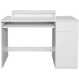 Schreibtisch OTTO HOME "Jarvie", wei&szlig;, wei&szlig;, wei&szlig;, B:110cm H:73cm T:60cm, Tische, Schreibtisch, mit Tastaturauszug, mit Monitoraufsatz, mit Schublade