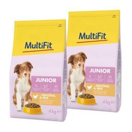 MultiFit Trockenfutter Hund Junior, mit Gefl&uuml;gel & Reis 2x4 kg