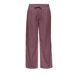 Culotte Only "ONLGOA MW LIN BL PULL-UP CULOTTE CC PNT", Damen, Gr. S, N-Gr, rose braun, Web, Obermaterial: 70% Viskose, 30% Leinen, unifarben, kn&ouml;chelfrei, Hosen Culotte, mit Leinen