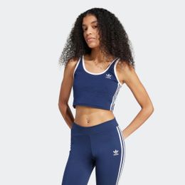 Tanktop adidas originals "3S BRA TOP", Damen, Gr. XS, blau (night indigo, wei&szlig;), Obermaterial: 93% Baumwolle, 7% Elasthan, Tops Tanktop, sportliche Schnittform, aus Baumwolle und Elasthan