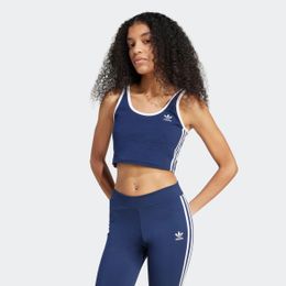 Tanktop adidas originals "3S BRA TOP", Damen, Gr. XXL, blau (night indigo, wei&szlig;), Obermaterial: 93% Baumwolle, 7% Elasthan, Tops Tanktop, sportliche Schnittform, aus Baumwolle und Elasthan