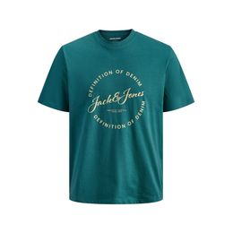 Jack & Jones T-Shirt JACK & JONES "JJGRAYSON TEE SS CREW NECK", Herren, Gr. XL, atlantic deep, Jersey, Obermaterial: 100% Baumwolle, bedruckt, regular fit normal, Rundhals, Shirts T-Shirt, Baumwolle, regular fit