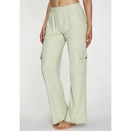 H.I.S. Cargohose H.I.S, Damen, Gr. 40/42, N-Gr, salbei, Obermaterial: 90% Polyester, 10% Elasthan, Basic, bequem lang, Hosen Cargohose, mit 6 praktischen Taschen, Loungewear, Topseller