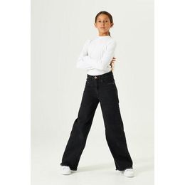 Weite Jeans Garcia "Annemay", M&auml;dchen, Gr. 134, N-Gr, schwarz (very schwarz used), Denim/Jeans, Obermaterial: 99% Baumwolle, 1% Elasthan, weit, Jeans Weite Jeans, for GIRLS
