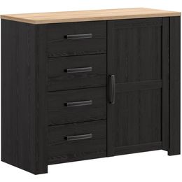 Kommode FORTE, riviera eiche, cabazone eiche, B:101,4cm H:87cm T:42cm, Spanplatte, Sideboards, Kommode, B/H/T 101,4/87/42 cm, Soft Close, 4 Schubk&auml;sten