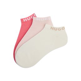 Socken HUGO UNDERWEAR "3P AS UNI CC W", Damen, Gr. 39-42, open miscellaneous 969, Baumwollmischung, unifarben, elastisch, Socken Socken, mit kontrastfarbenen Logoschriftzug