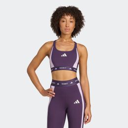 Sport-BH adidas Performance "TECHFIT MEDIUM SUPPORT COLORBLOCK", Damen, Gr. XL, Cup A/B, aurora plum, powder plum, Obermaterial: 73% Polyester, 27% Elasthan, BHs Sport-BH