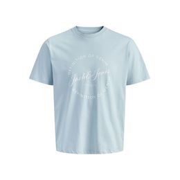 Jack & Jones T-Shirt JACK & JONES "JJGRAYSON TEE SS CREW NECK", Herren, Gr. L, celestial blau, Jersey, Obermaterial: 100% Baumwolle, bedruckt, regular fit normal, Rundhals, Shirts T-Shirt, Baumwolle, regular fit, Topseller