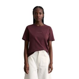 Marc O'Polo T-Shirt MARC O'POLO DENIM, Damen, Gr. XL, merlot rot, Jersey, Obermaterial: 100% Baumwolle, regular fit normal, Rundhals, Shirts T-Shirt, regular fit aus Organic Cotton