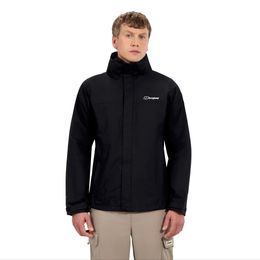 Softshelljacke Berghaus "RG ALPHA 2.0 SHELL JKT AM", Herren, Gr. S, jet schwarz, Obermaterial: 100% Polyamid. Futter: 100% Polyester, Jacken Softshelljacke, mit einrollbarer Kapuze, wasserdicht, atmungsaktiv