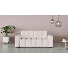 2-Sitzer OTTO HOME "Manilla, trendige Steppung, 2 R&uuml;ckenkissen, B/T/H 195/107/91 cm", beige, B:195cm H:91cm T:107cm, 100% Polyester, Sofas, 2-Sitzer, mit Wellenunterfederung, in verschiedenen Materialien und Farben