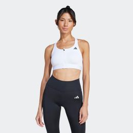 Sport-BH adidas Performance "POWERREACT TRAINING MEDIUM-SUPPORT ZIP", Damen, Gr. L, Cup A/B, wei&szlig;, schwarz, onix, Obermaterial: 89% Polyester, 11% Elasthan, BHs Sport-BH