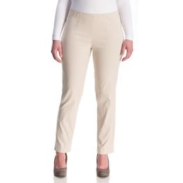 Schlupfhose KjBRAND "SUSIE Bengaline", Damen, Gr. 54, N-Gr, beige, Web, Obermaterial: 80% Viskose, 17% Polyamid, 3% Elasthan, gerade lang, Hosen Schlupfhose, Sommerhose mit Schlupfbund