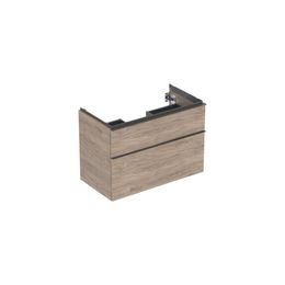 Geberit Waschtischunterschrank iCon 88,8x61,5x47,6cm, 2 L, nuss/Griff la. ma (502305JR1)