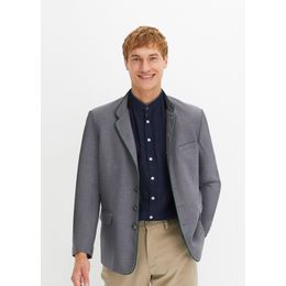 bonprix Trachtenjanker in Wolloptik Regular Fit, grau, Gr.58, Sch&ouml;ner Trachtenjanker mit farblichen Details