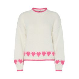 Pieces Pullover 'PCJove' Damen Gr&ouml;&szlig;e XS hellpink / wei&szlig;