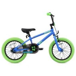 Kinderfahrrad Bikestar "BMX" Gr. 21, blau (blau, gr&uuml;n), Fahrr&auml;der, Kinder, 21cm, 16 Zoll (40,64cm)