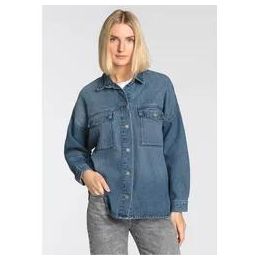 Jeanshemd Roxy "ACTOR STUDIO JK", Damen, Gr. M (38), N-Gr, blau (denim), Denim/Jeans, Obermaterial: 100% Baumwolle, Manschette mit Druckknopf, Hemden Jeanshemd