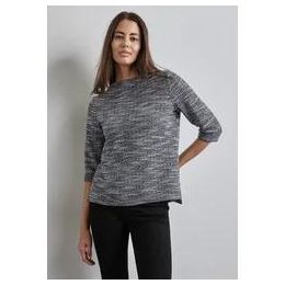 3/4-Arm-Shirt Street One, Damen, Gr. 40, schwarz, Boucl&eacute;, Obermaterial: 53% Polyester, 28% Viskose, 19% Baumwolle, gemustert, regular fit taillenbedeckt, ohne Ausschnitt, gerader Abschluss, Shirts 3/4-Arm-Shirt, mit Boucl&eacute; Struktur