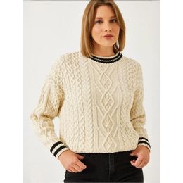 Bianco Lucci Pullover Damen Gr&ouml;&szlig;e S/L creme / schwarz