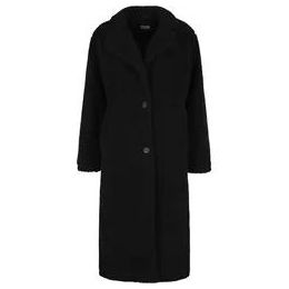 Winterjacke Urban Classics "Urban Classics Ladies Teddy Long Coat", Damen, Gr. XL, schwarz, 100% Polyester, unifarben, normal, amerikanischer Ausschnitt, Jacken Winterjacke
