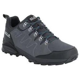 Wanderschuh Jack Wolfskin "REFUGIO TEXAPORE LOW M", Damen, Gr. 44, grau, schwarz, Leder, Textil, Schuhe Wanderschuh, wasserdicht, Trekkingschuh