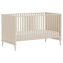 Babybett Paidi "EEFJE 70x140cm in Beige, umbaubares Kinderbett mit Massivholz", cashmere, beige, B:147cm H:88cm T:76cm, Holzwerkstoff, Massivholz, Babybetten, Babybett, Gitterbett 4-fach h&ouml;henverstellbar, entnehmbare Sprossen, Juniorbett
