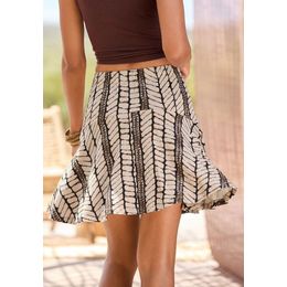 Lascana Hosenrock 'mit Alloverdruck aus Viskosejersey' mehrfarbig Gr. 34 f&uuml;r Damen. Figurumspielend. Nachhaltig.