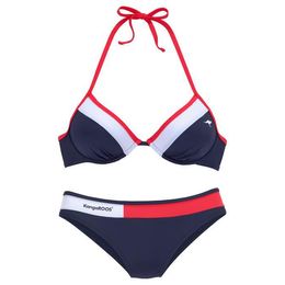 Kangaroos Set: B&uuml;gel-Bikini 'Energy' blau Gr. 42 Cup E. Mit Logodruck. Mit B&uuml;gel