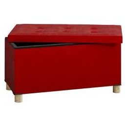 Sitztruhe Vcm "Stoff Sitztruhe Sitzbank Truhe Box Kiste Sizos L", rot, B:76cm T:38cm, Garderobenpaneele