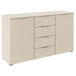 Kombikommode OTTO HOME "Sideboard Schubladenkommode AGORDO mit Dekor- oder Hochglanzfront", beige (champagner), B:120cm H:81cm T:42cm, Holzwerkstoff, Sideboards, Kombikommode, vier gro&szlig;e Schubladen, mit insgesamt 4 Einlegeb&ouml;den MADE IN GERMANY