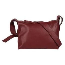 Umh&auml;ngetasche CLUTY, Damen, Gr. B/H/T: 26cm x 18cm x 12cm onesize, rot, Leder, leicht gl&auml;nzend, unifarben, Taschen Umh&auml;ngetasche, echt Leder, Made in Italy