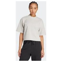 T-Shirt Adidas PERFORMANCE "YOGA MOTION WAFFLE LONGSLEEVE", Damen, Gr. L, wonder aluminium, Obermaterial: 100% Polyester, Rundhals, Shirts T-Shirt