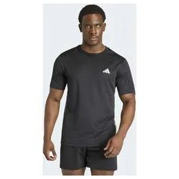 T-Shirt Adidas PERFORMANCE "WORKOUT ESSENTIALS 3-STRIPES", Herren, Gr. XL, schwarz, team dunkelgr&uuml;n, wei&szlig;, better scarlet, Obermaterial: 100% Polyester, Rundhals, Shirts T-Shirt