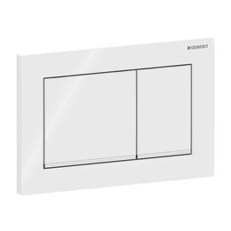 Geberit Abdeckplatte Omega 20 Square 115080KJ1 weiss - verchromt - weiss, f&uuml;r 2 Mengen Sp&uuml;lung