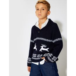 KOTON Pullover Jungen Gr&ouml;&szlig;e 122/128 navy / wei&szlig;