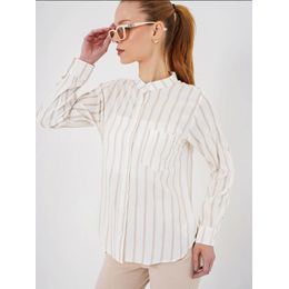 Bigdart Bluse Damen Gr&ouml;&szlig;e XXL beige / wei&szlig;