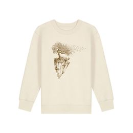 Life-tree Sweatshirt 'Organic Fairwear Sweater Kids Unisex Maple Island' M&auml;dchen Gr&ouml;&szlig;e 98/104 naturwei&szlig;