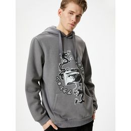 KOTON Sweatshirt Herren Gr&ouml;&szlig;e XL grau / schwarz / wei&szlig;