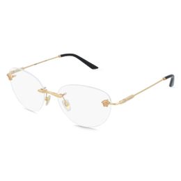 Versace VE1305 Brille Damen | Fassung: Randlos, Rund, Gold