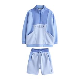 Baker By Ted Baker Set: Sweatshirt und Shorts Jungen Gr&ouml;&szlig;e 98 saphir / royalblau / hellblau