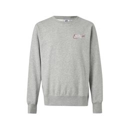 Nike Sportswear Sweatshirt 'CLUB' Herren Gr&ouml;&szlig;e S graumeliert / dunkelrot / schwarz / wei&szlig;