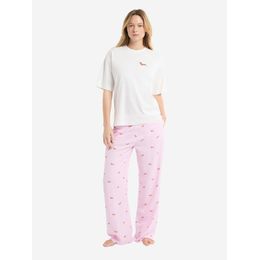 Etam Schlafshirt 'Hug' Damen Gr&ouml;&szlig;e XL ecru / rosa / wollwei&szlig;