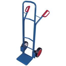 VARIOfit Stahlrohr-Sackkarre 570 x 585 x 1310 mm 250 kg Vollgummibereifung - Enzianblau