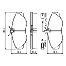 Bosch Bremsbelagsatz, Scheibenbremse 0 986 424 556 vorne rechts links mit Zubeh&ouml;r f&uuml;r ALFA ROMEO PEUGEOT FIAT CITRO&Euml;N LANCIA 0006000629134 425455 9948