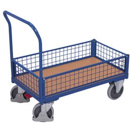 VARIOfit Drahtgitter Kasten-/ B&uuml;gelwagen Typ XL + EasySTOP - Enzianblau